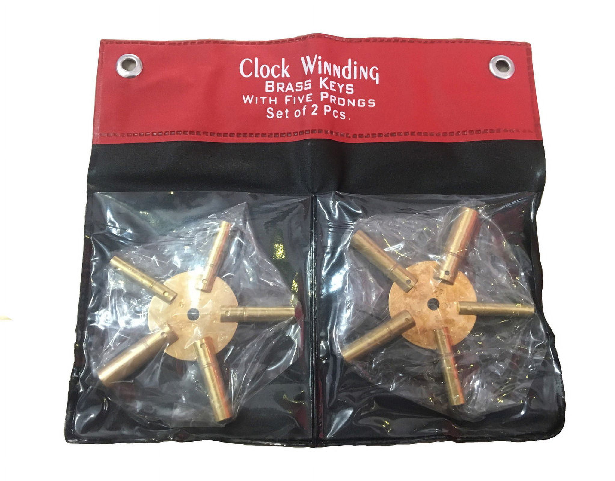 Clock Winding Keys - 4 Way, Brass, Odd / Even Number, 2 Pc with COVER ...