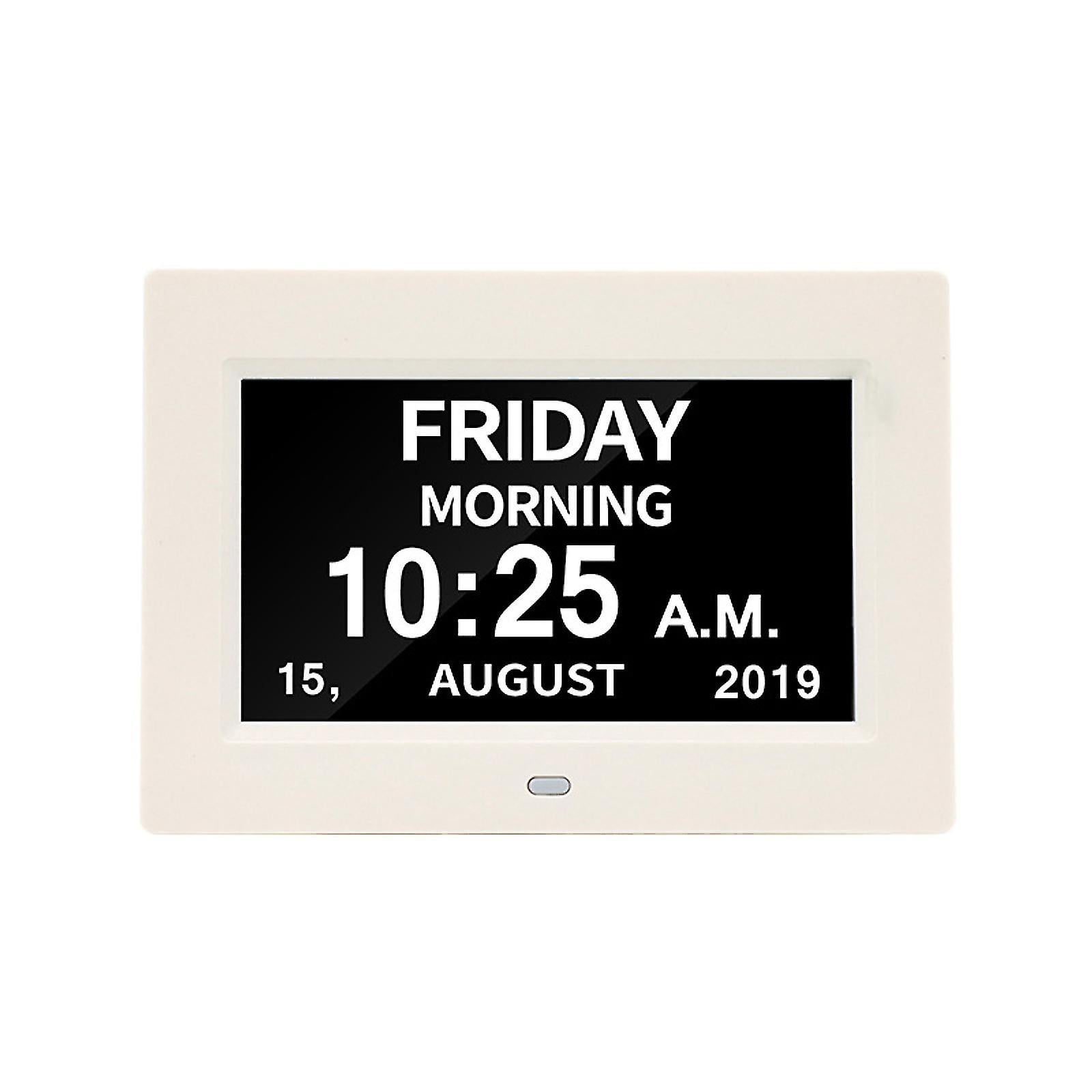 Clock With Day And Date For Elderly 3 Colors Display Digital Calendar ...