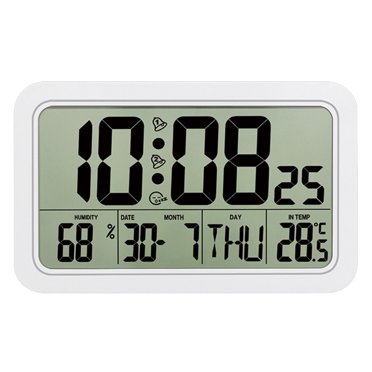 "Sharp Atomic Clock with Indoor Temperature, Large 3"" Display, Desk Time, Wireless Outdoor ...