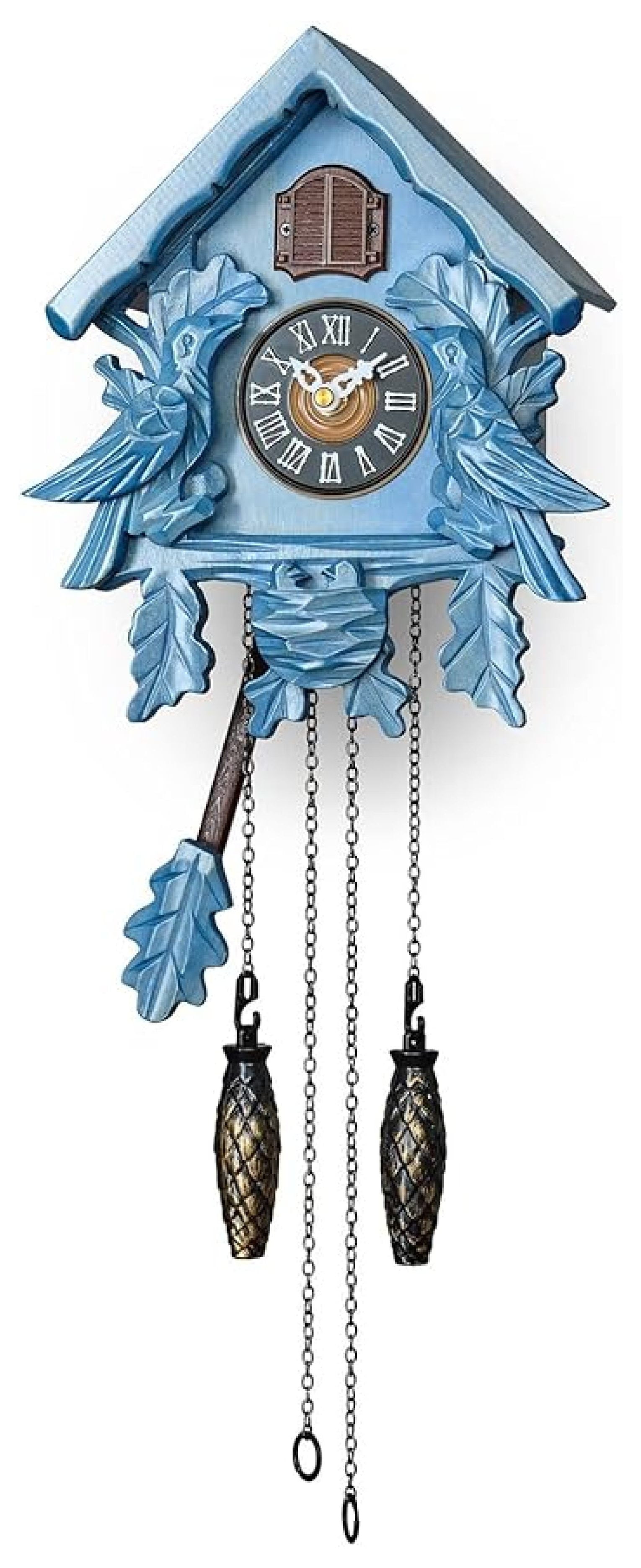 Clock with Night Mode, Singing , Wooden Decorations and Swinging ...