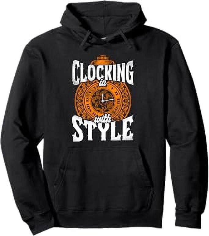 Clocking In With Style Clock Repairer Antique Clock Pullover Hoodie ...