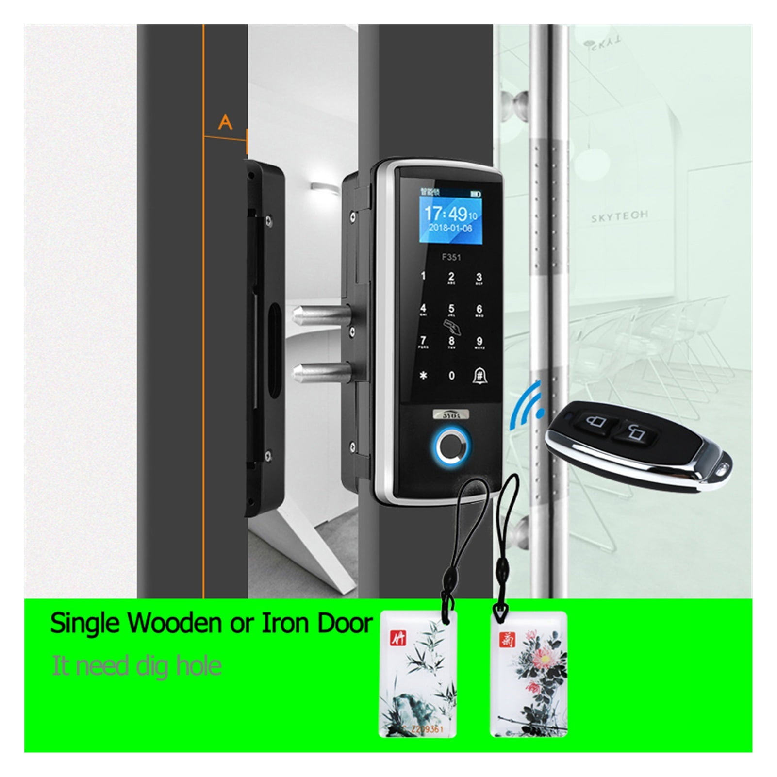 Clocking in Machine, Smart Door Lock Fingerprint Electronic Digital ...