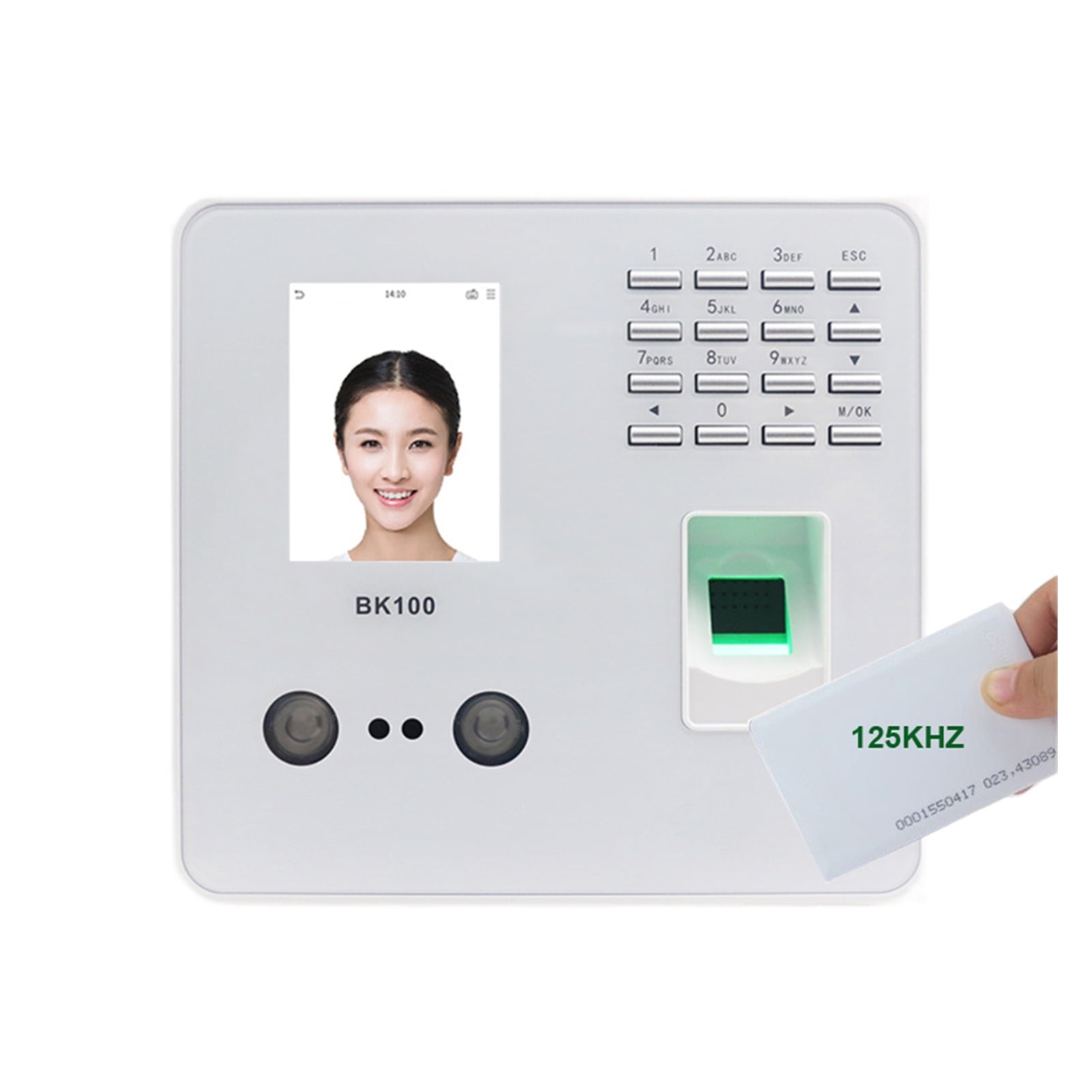 Clocking in Machine, TCP/IP USB Biometric Fingerprint Face Facial Recognition Employee Time ...