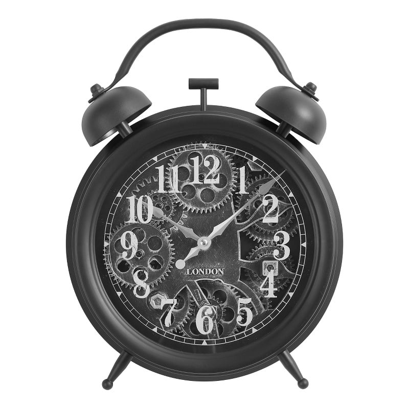 Clocks - 12" Round - Gear Mechanism - Table Clock - Black ...