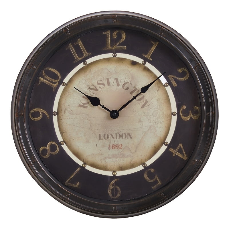 Clocks - 16" Round - Wall Clock - Antique Brown - Transitional ...