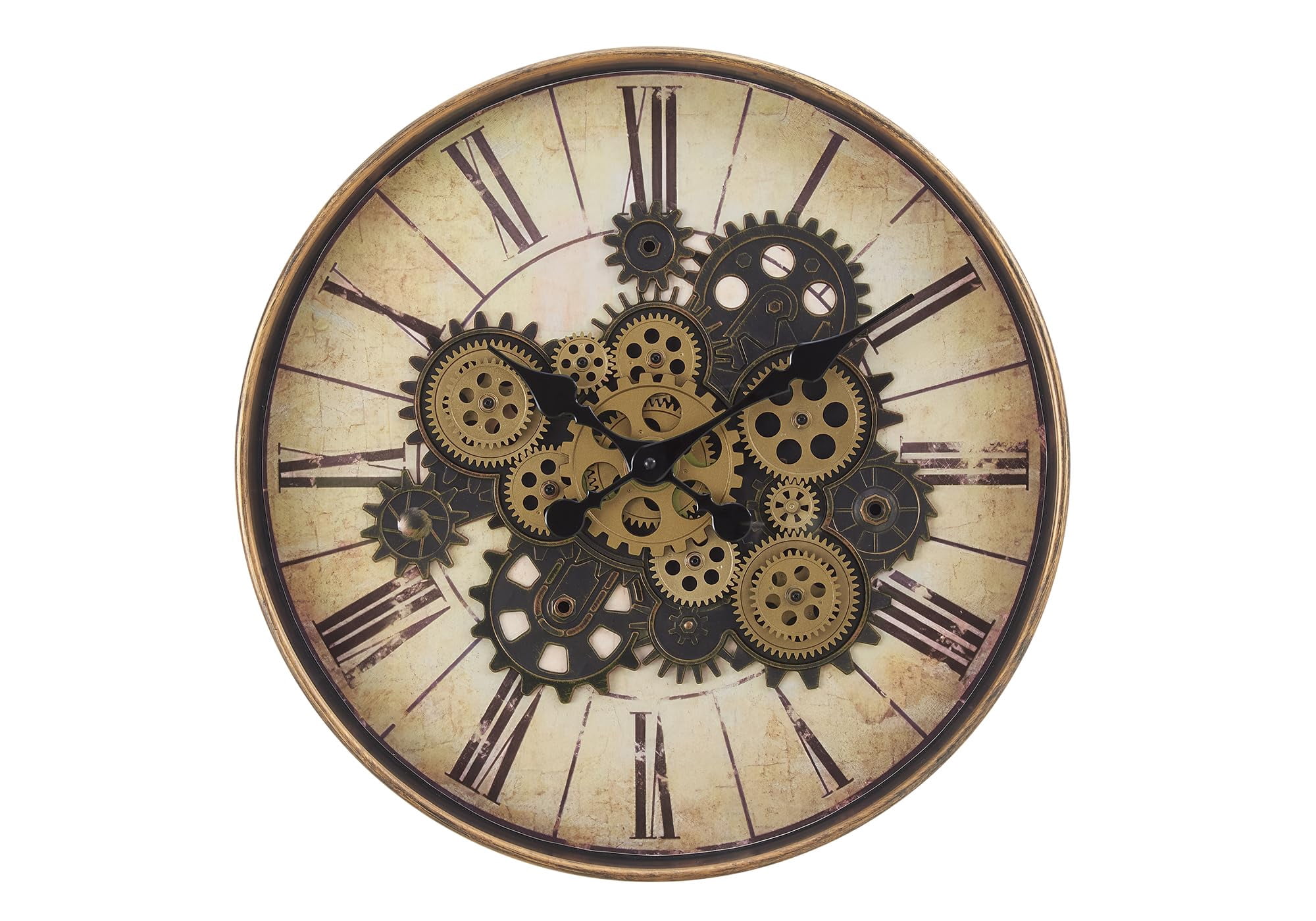 Clocks - 20" Round - Gear Mechanism - Wall Clock - Brown - Transitional ...