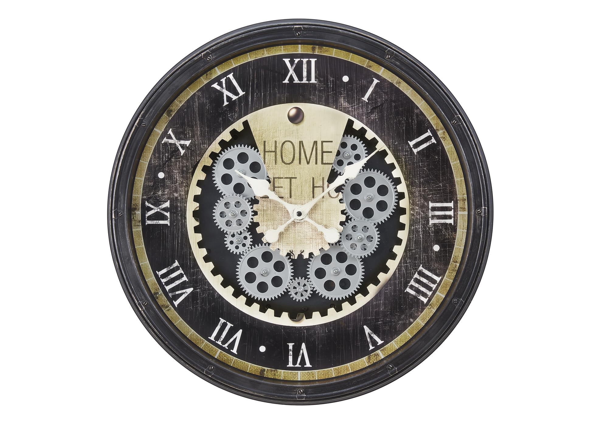 Clocks - 20" Round - Gear Mechanism - Wall Clock - Brown - Transitional ...