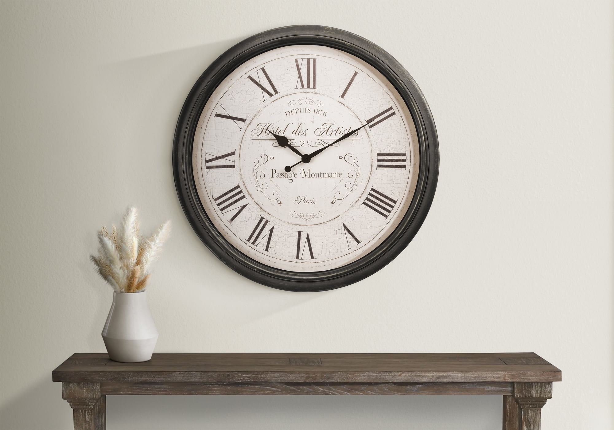 Clocks, 30" Round, Large Oversized, Wall Clock, Brown, Transitional ...