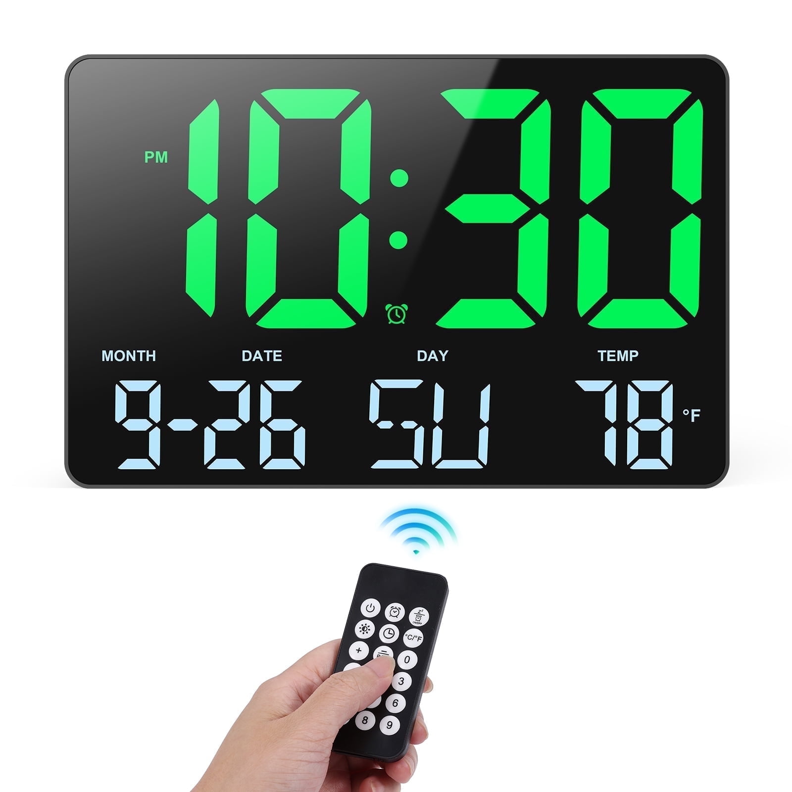 Clocks, AMIR Wall Clocks with Remote Control 11.5" LED Display Date ...