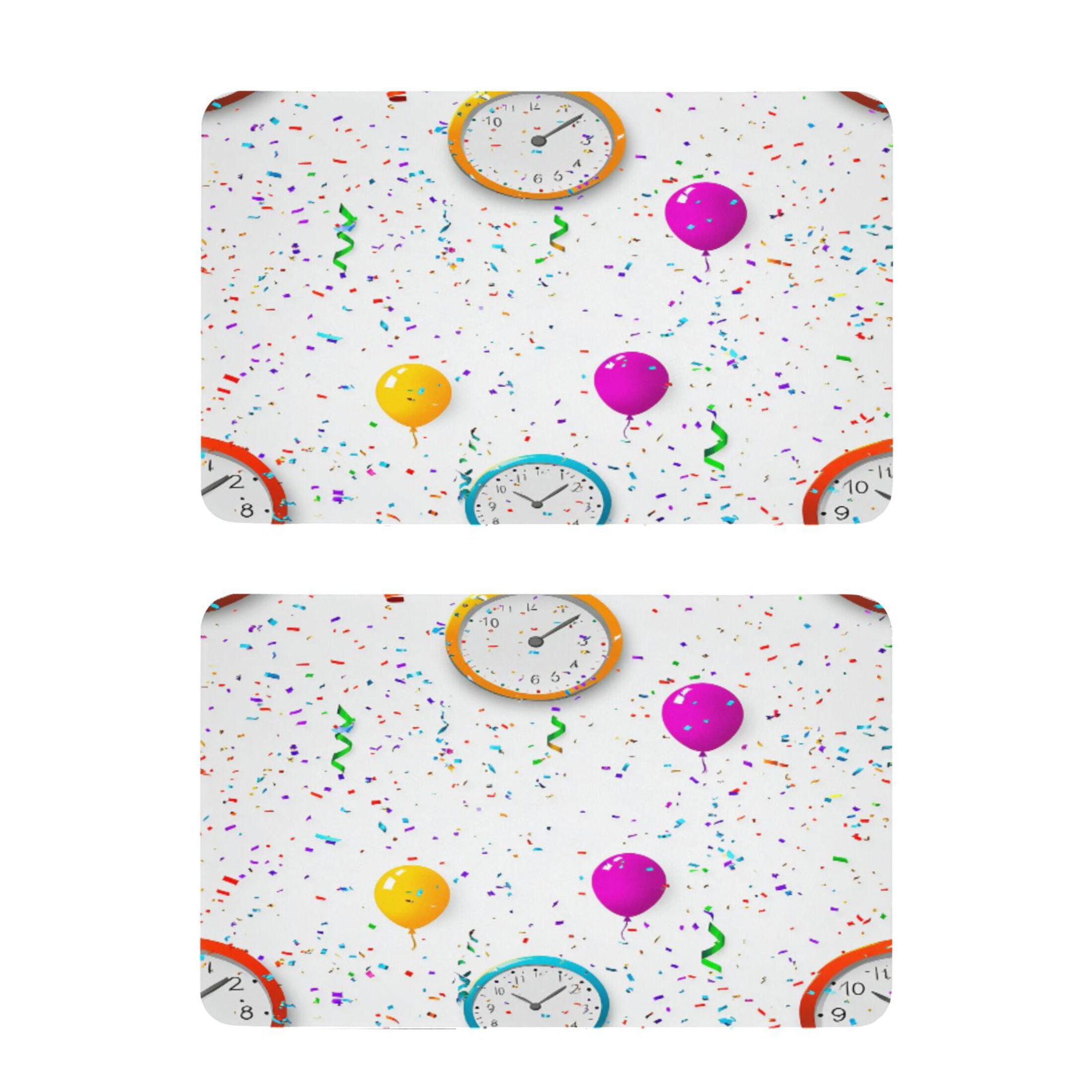 Clocks Balloons Pattern 2 Pack 4x2.5 Inch Magnetic Stickers Thick and ...