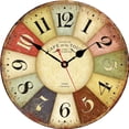 Clocks Battery Operated Wooden Wall Clock Retro Rustic Clock Decorative ...