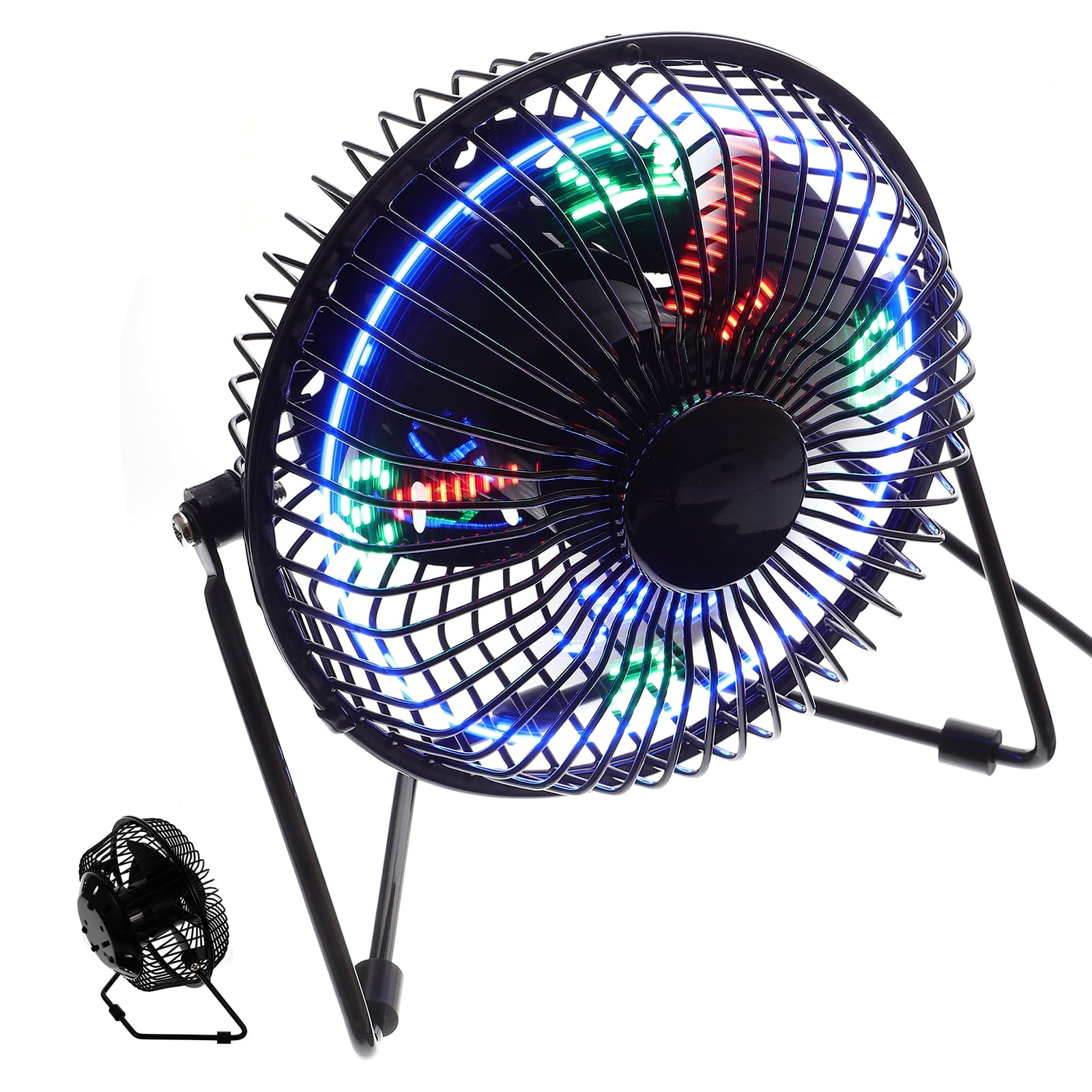 Mini Desktop USB LED Clock Cooling Fan with Temperature Display and ...