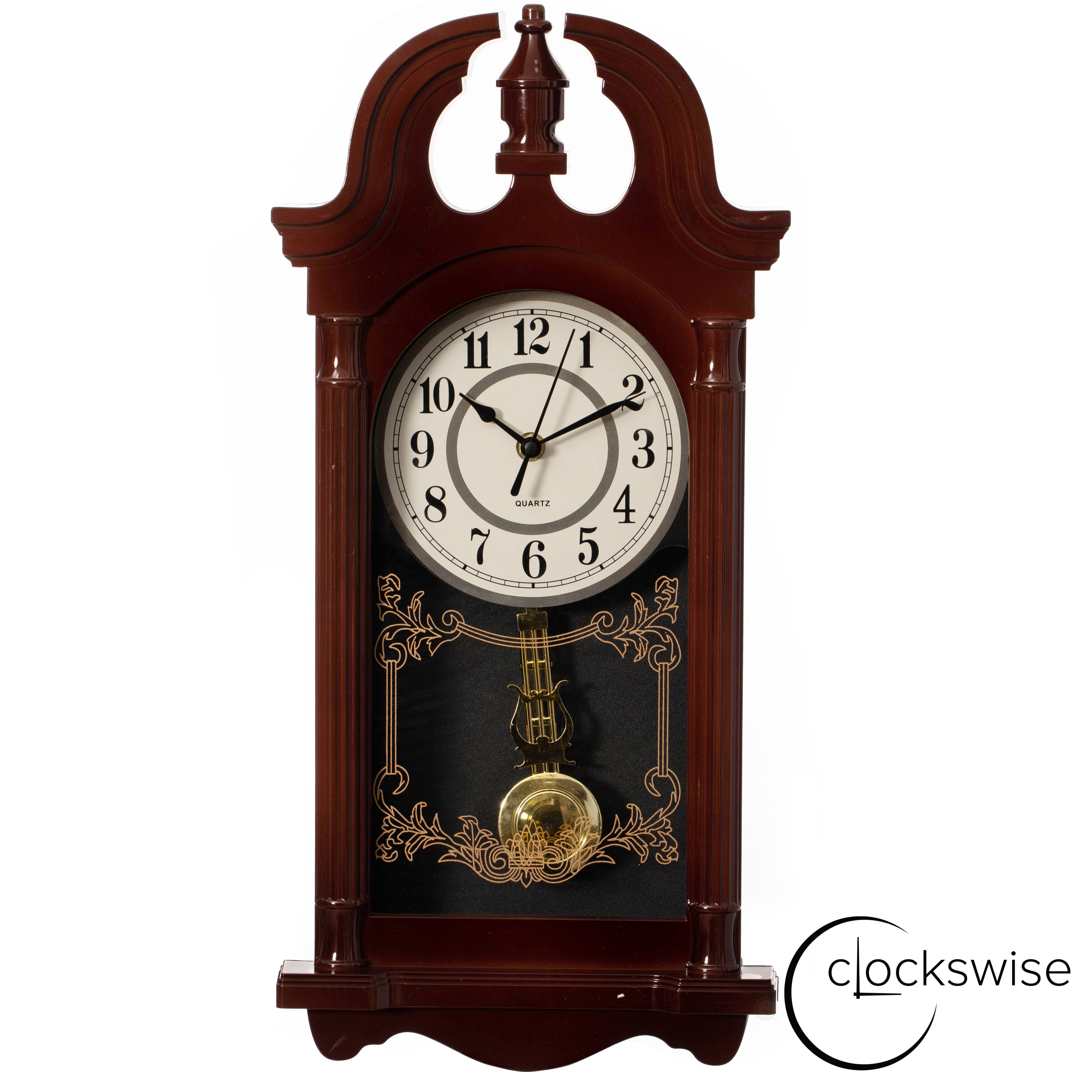 Clockswise 20" Plastic Grandfather Clock Realistic Wood-Grain Finish ...