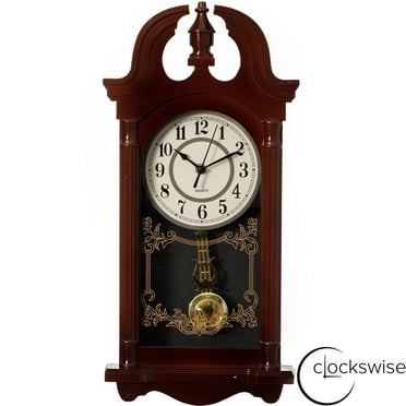 Bowery Hill Battery Operated Pendulum Grandfather Clock with Adjustable ...