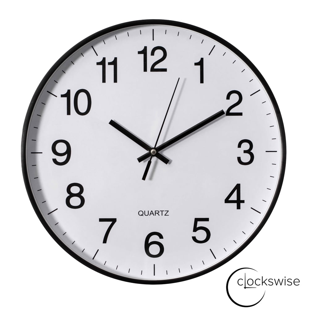 Clockswise Black 12-In Analog Clock – Silent, Non-Ticking for Wall ...