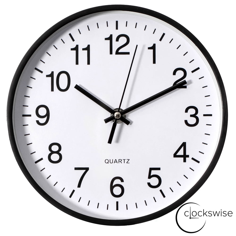 Clockswise Black 8-In Analog Clock – Silent, Non-Ticking for Wall ...