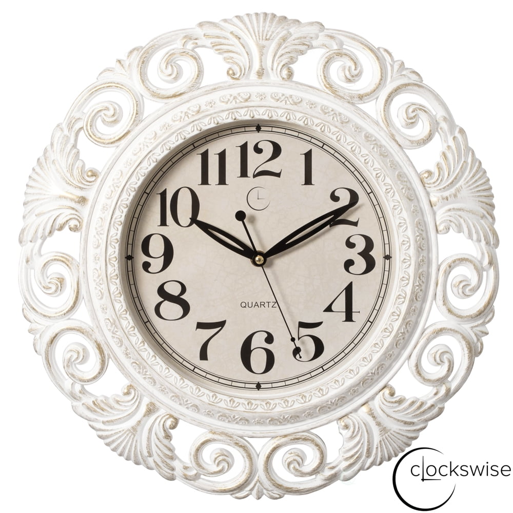 Clockswise Classic Round Decorative Hanging Wall Clock with Scroll ...