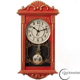 Clockswise Vintage Grandfather-Style Wall Clock with Wood-Effect ...