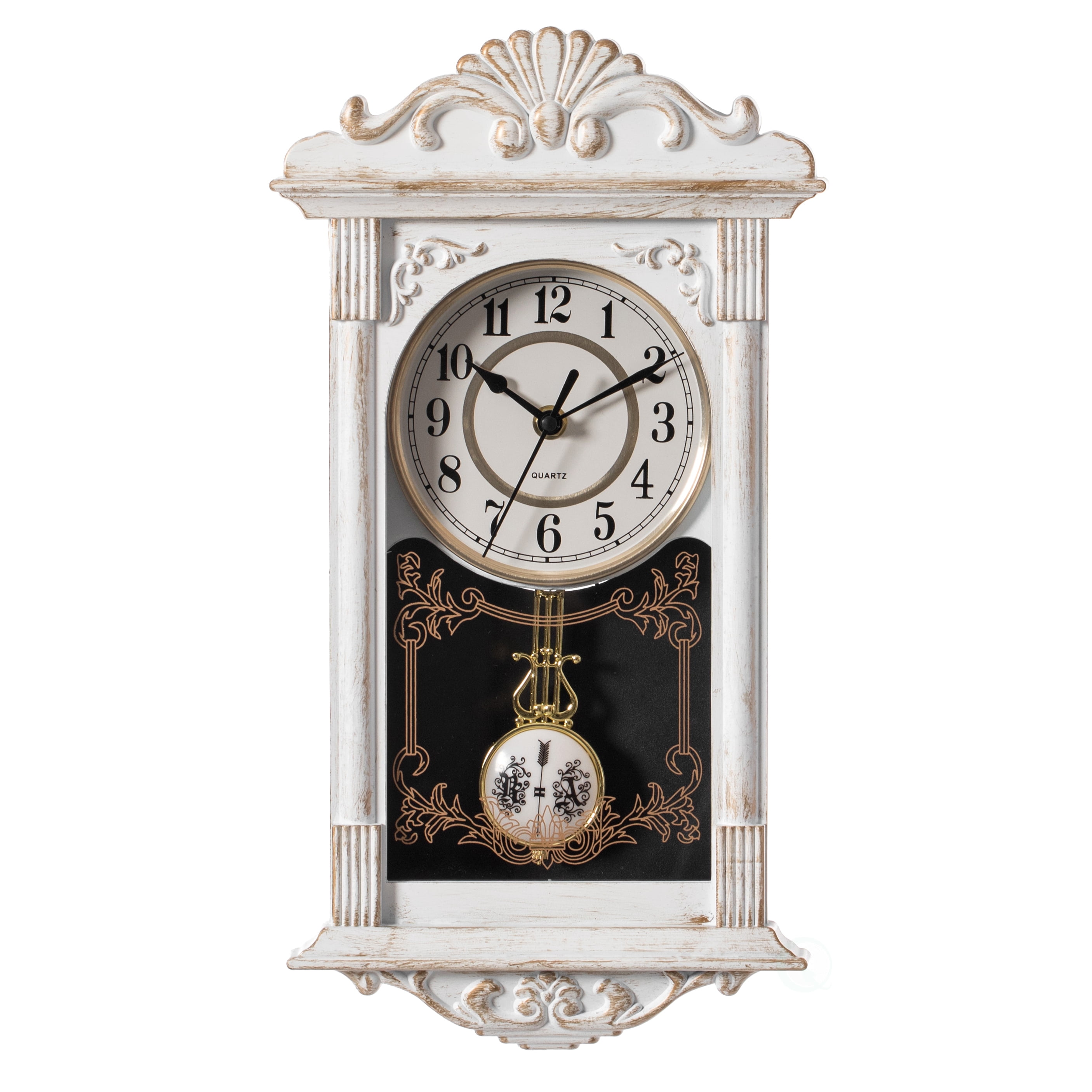 Quickway Imports Non-Ticking Silent Battery Operated Wood-Looking ...