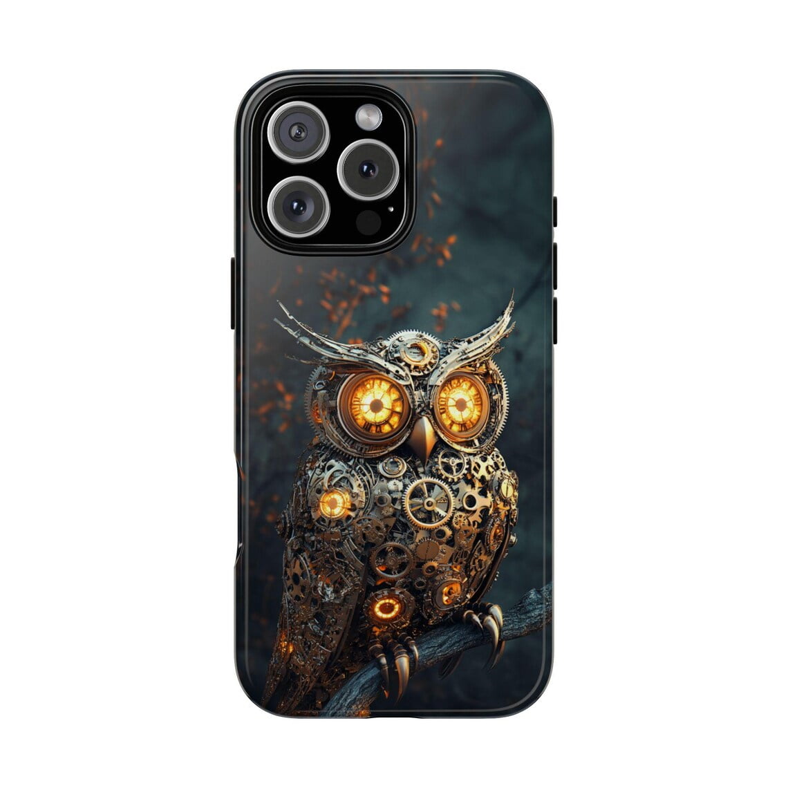 Clockwork Owl Steampunk Gearwork Intricate Artistic Art Phone Case for iPhone 17 16 15 14 13 12 ...