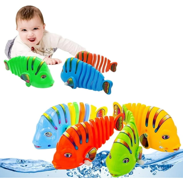 Clockwork Swinging Cartoon Fish Toys,Plastic Wind-Up Wiggle Fish Toys ...