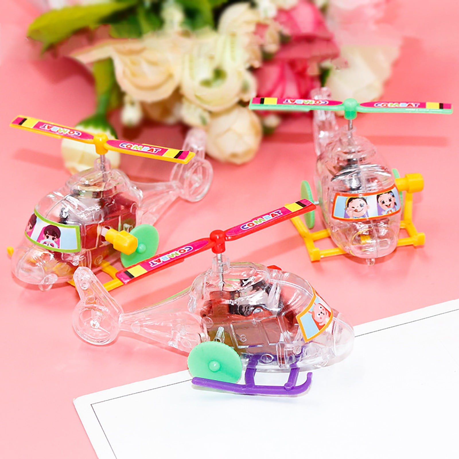 Clockwork Wind Up Toy Transparent Mini Plane Children's Educational Toy ...