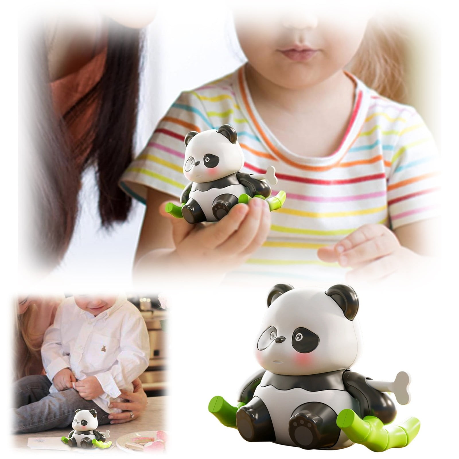 Clockwork Winding Panda Toy Fascinating Swing Arms Early Learning Interactive Wind Up Toy for ...