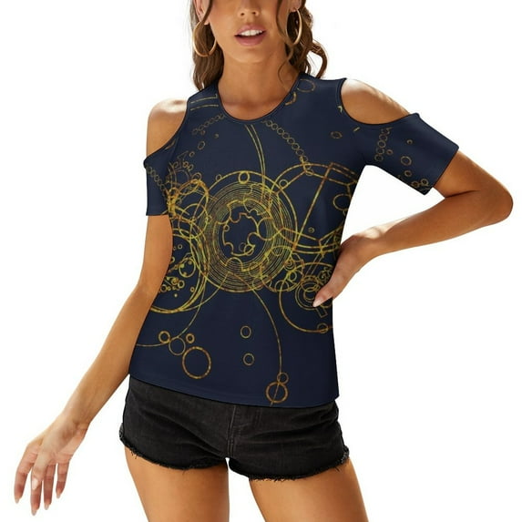 Clockwork Writing ( Plain Background ) New Fashion Zip Off Shoulder Top ...