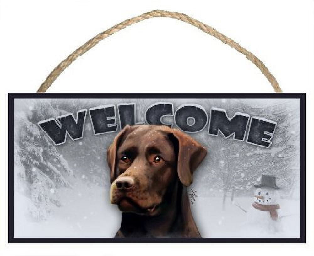 Clocolate Lab (Labrador) Winter Season Welcome Dog Sign / Plaque ...