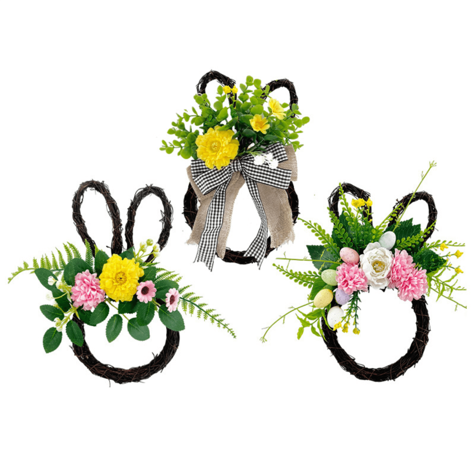 Clode Easter Decorations - Easter Wreath Rope Bow Easter Egg Door ...