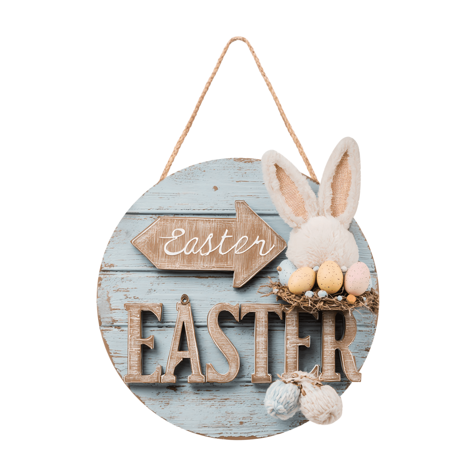 Clode Easter Decorations - Hand Painted Easter Wooden House Plate ...