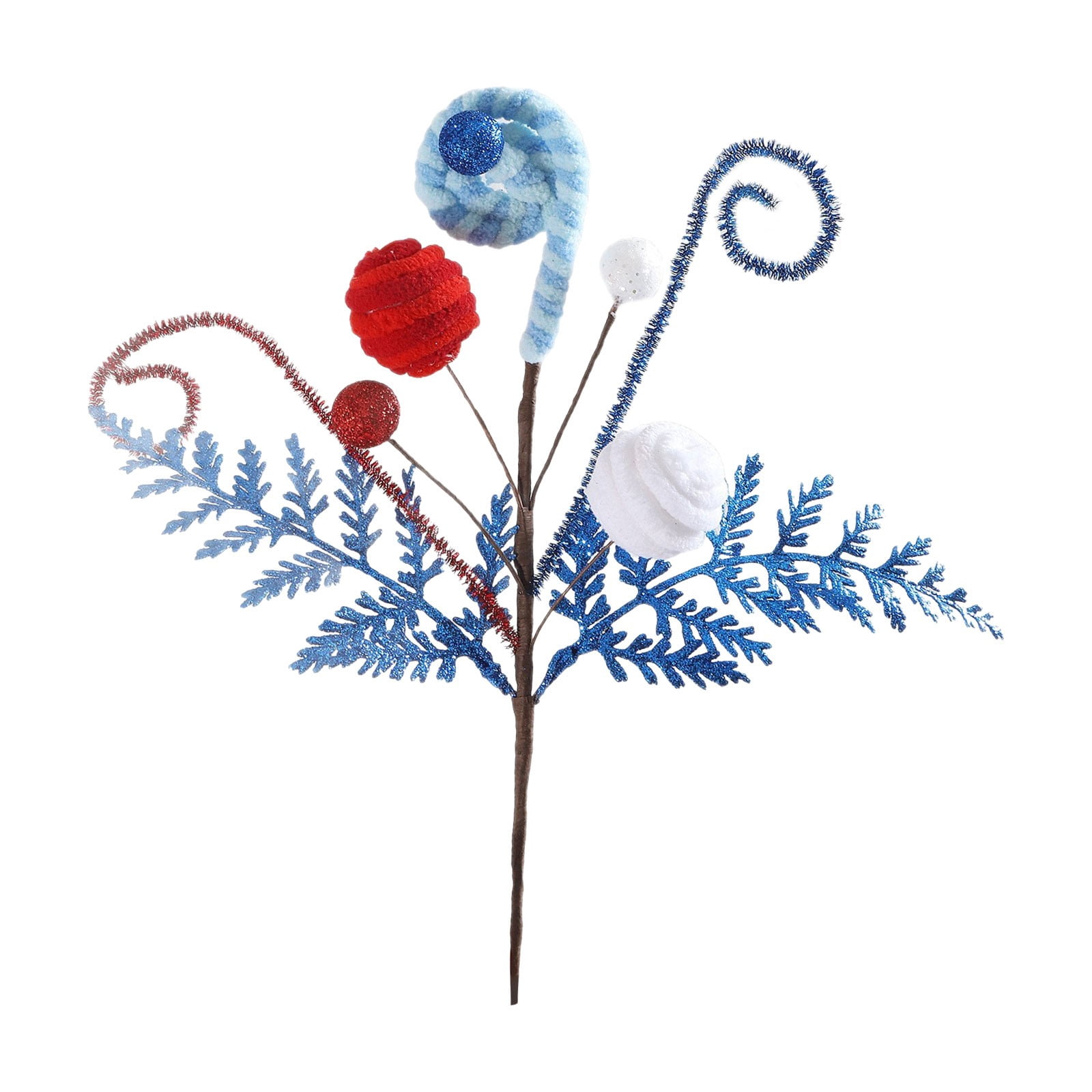 Clode July 4th Patriotic Red White Blue Curly Independence Day Flower ...