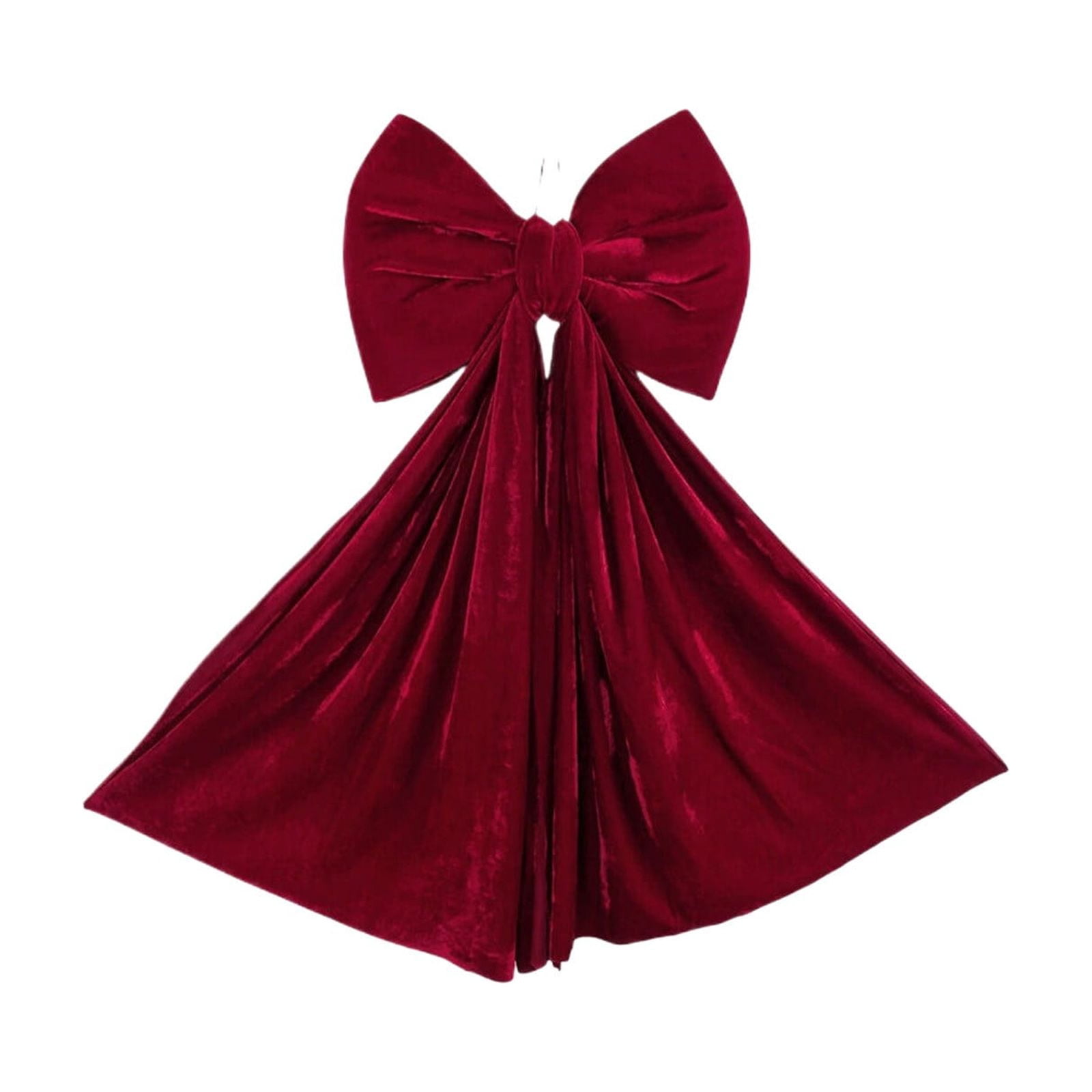 Clode Large Size Wine Red Velvet Bow Decoration Christmas Mall ...