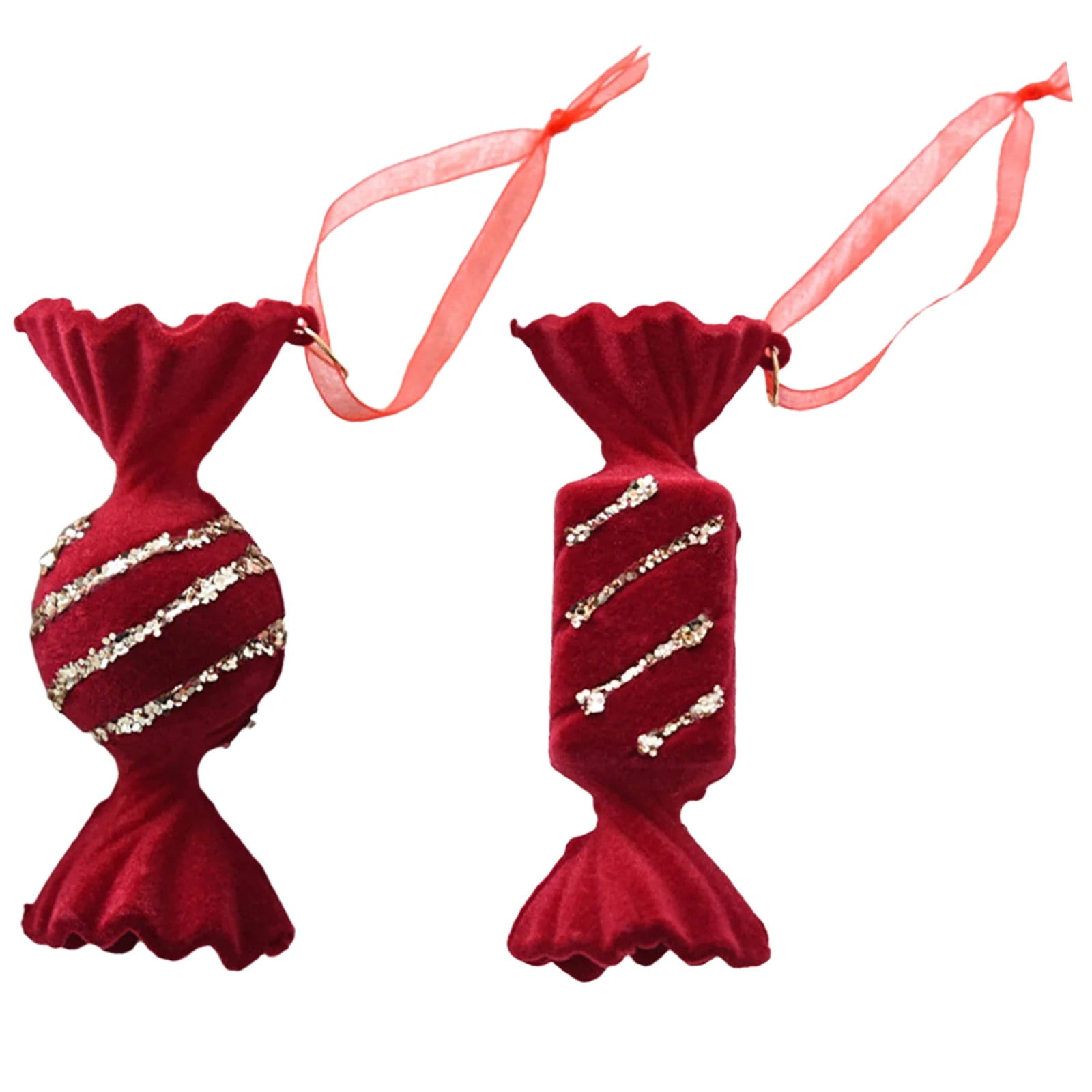 Clode Reindeer Ornament Deer Candy Pendant Wine Red Velvet Christmas ...