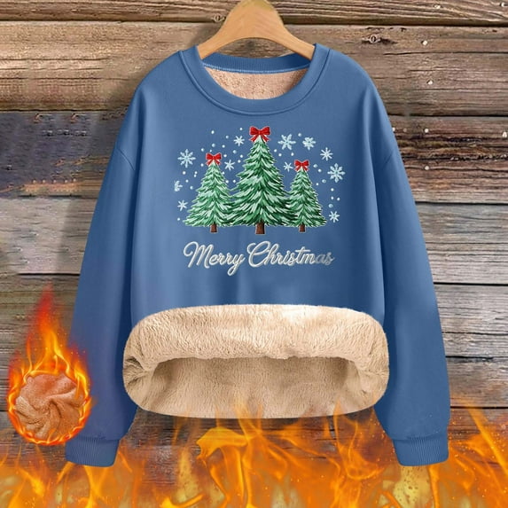 ClodeEU Christmas Sweatshirts for Women ,Long Sleeve Christmas Tree ...