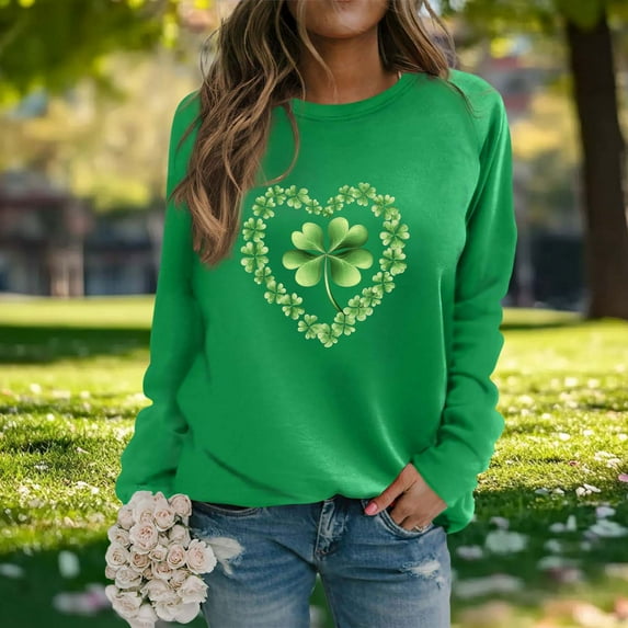 ClodeEU St. Patrick's Day Sweatshirt For Women ,Shamrock Shirts Irish ...