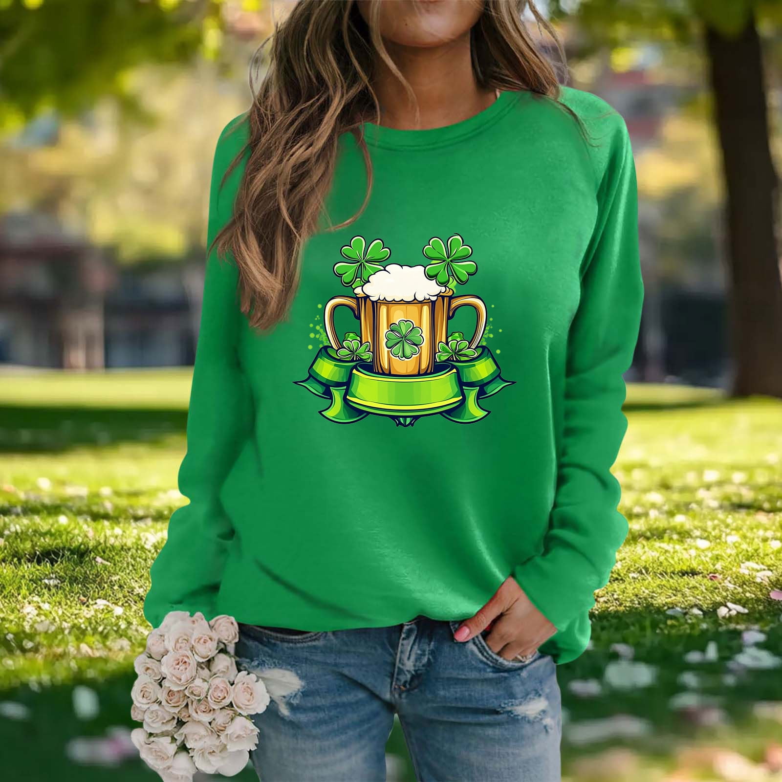 ClodeEU St. Patrick's Day Sweatshirt For Women ,Shamrock Shirts Irish ...