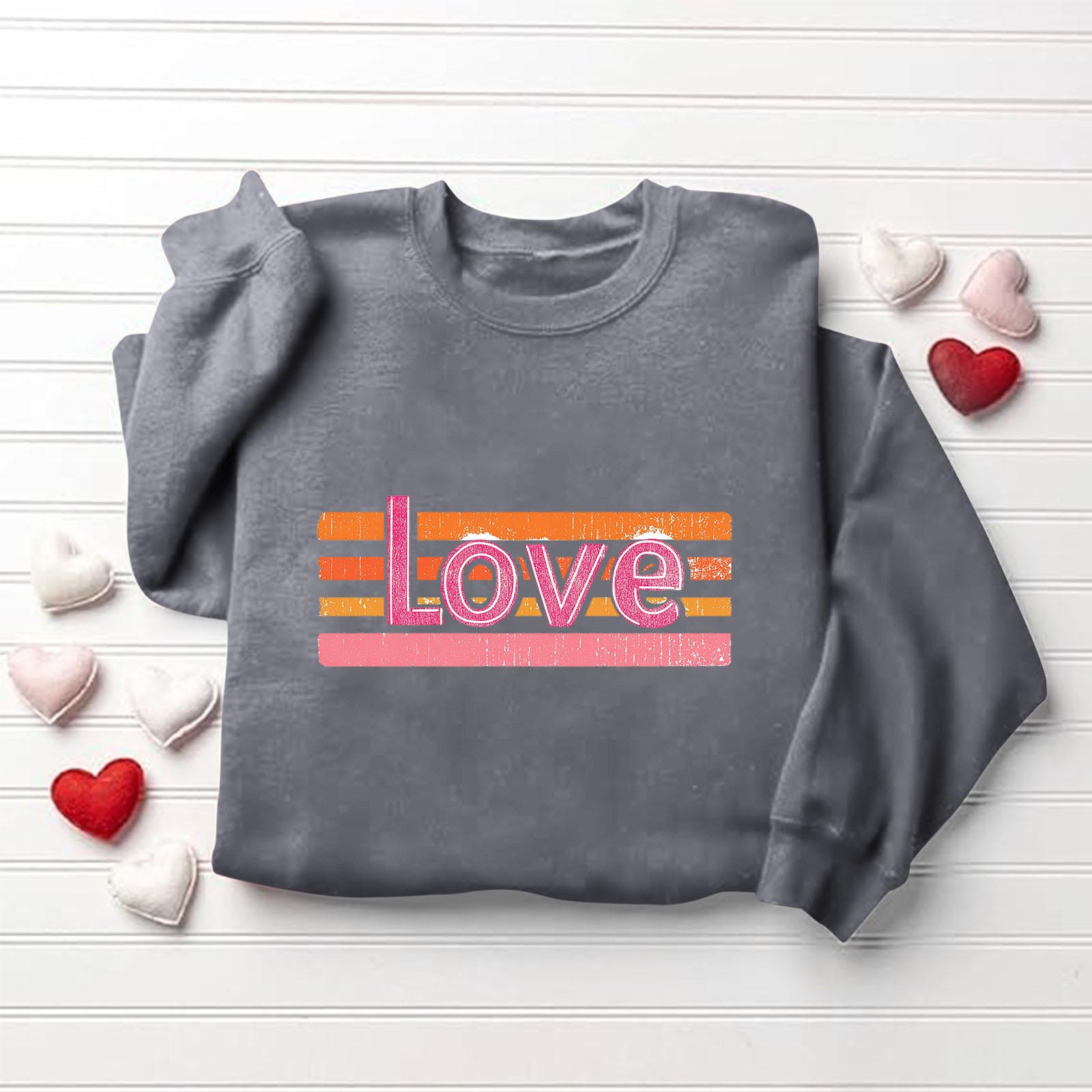ClodeEU Valentines Sweatshirt for Women,Cute Love Heart Print Valentine ...