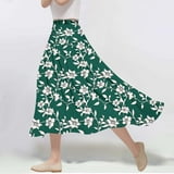 ClodeEU Women Elastic High Waist Print Maxi Skirt,Summer Flowy Boho ...