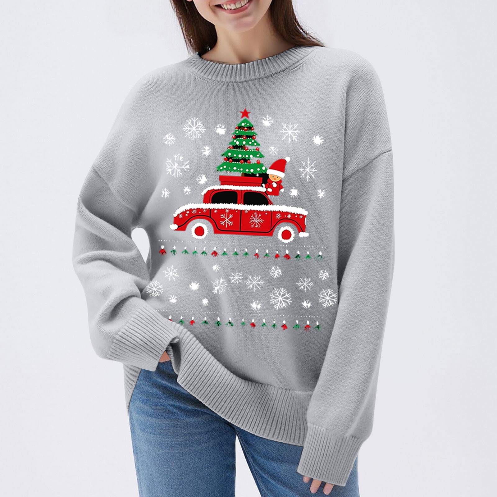 ClodeEU Women's Christmas Sweater ,Crewneck Merry Christmas Pullover ...