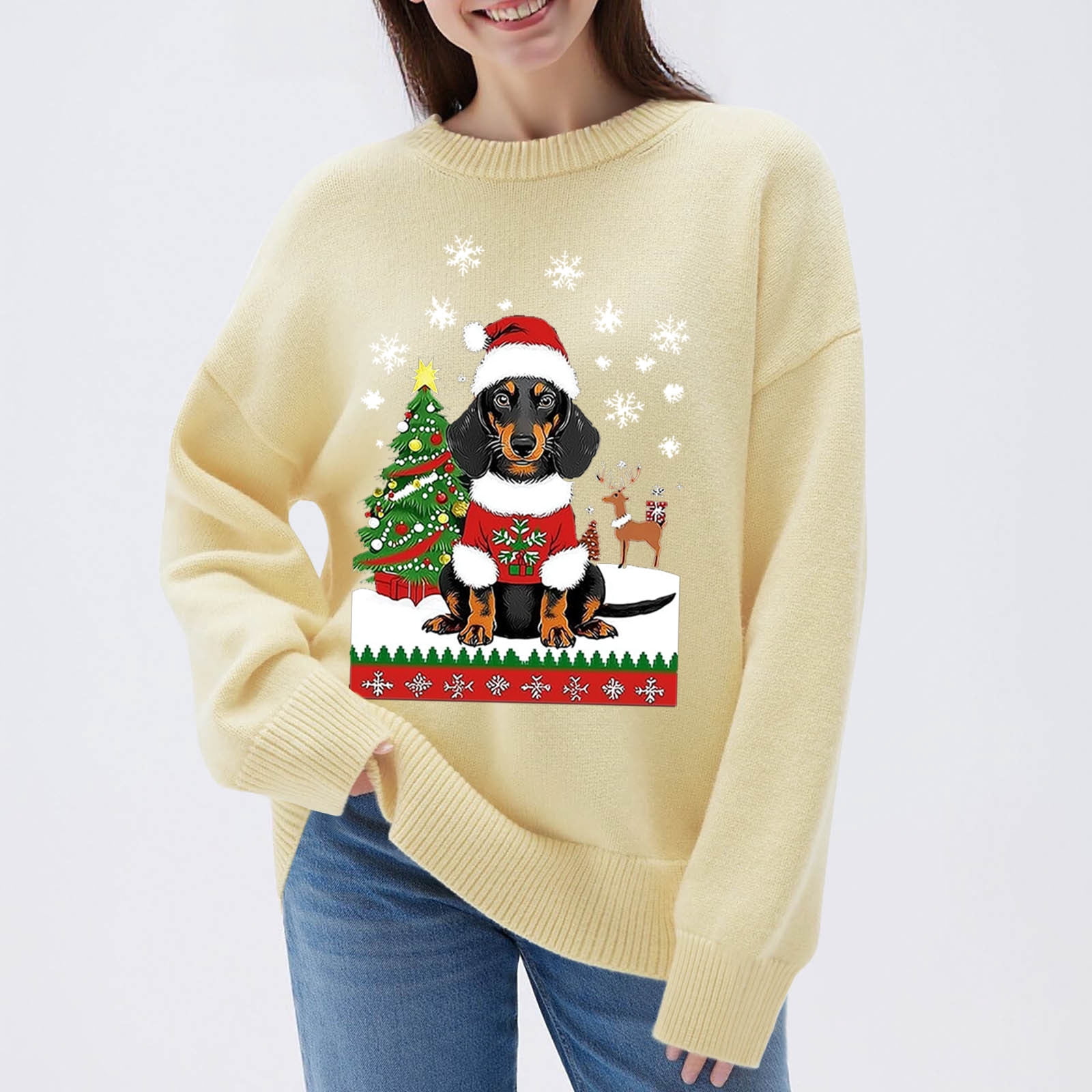 ClodeEU Women's Christmas Sweater ,Crewneck Merry Christmas Pullover ...