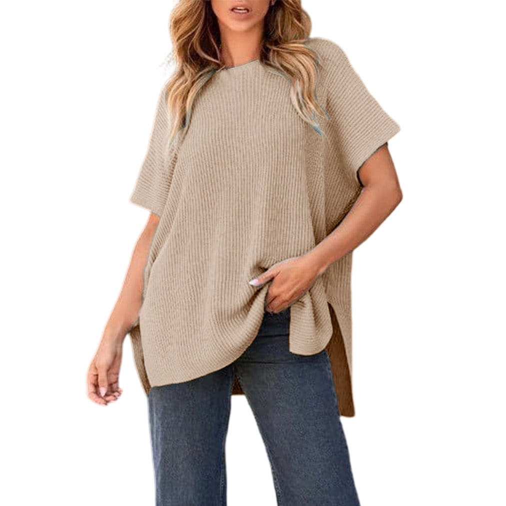 ClodeEU Women's Classic Solid Color T-Shirt,Casual Loose Short Sleeve ...