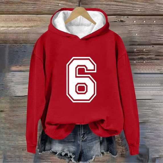 ClodeEU Women's Fleece Lined Letter Print Loose Hooded Sweatshirt ...