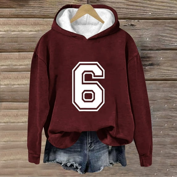 ClodeEU Women's Fleece Lined Letter Print Loose Hooded Sweatshirt ...