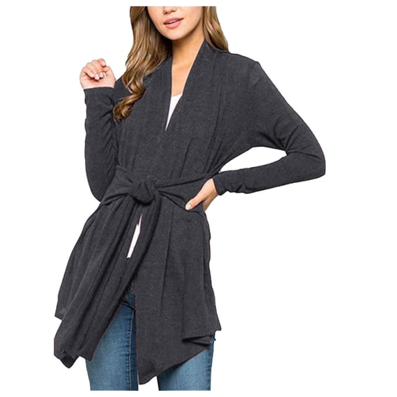 ClodeEU Women's Long Sleeve Open Front Tops With Belted, Soft ...