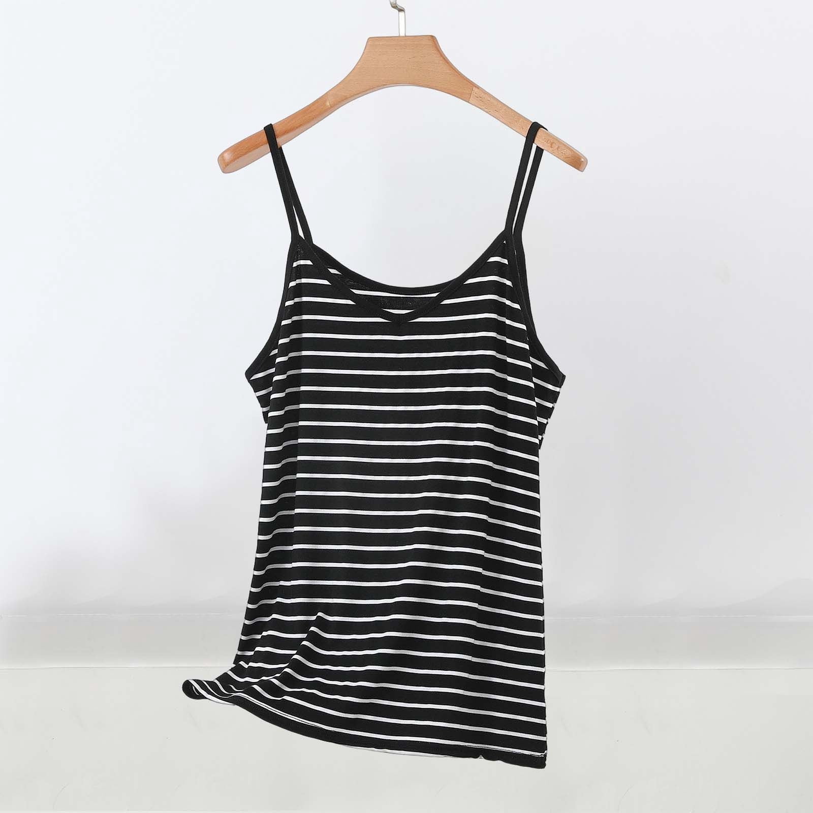 ClodeEU Women's Modal Stripe V-Neck Sleeveless Tank ,Casual Summer ...