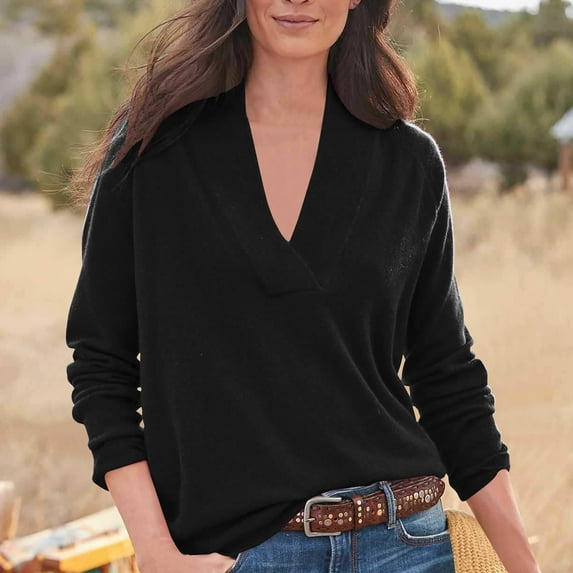 ClodeEU Women's Plus Size V Neck Sweater,Dressy Casual Fashion Soft ...