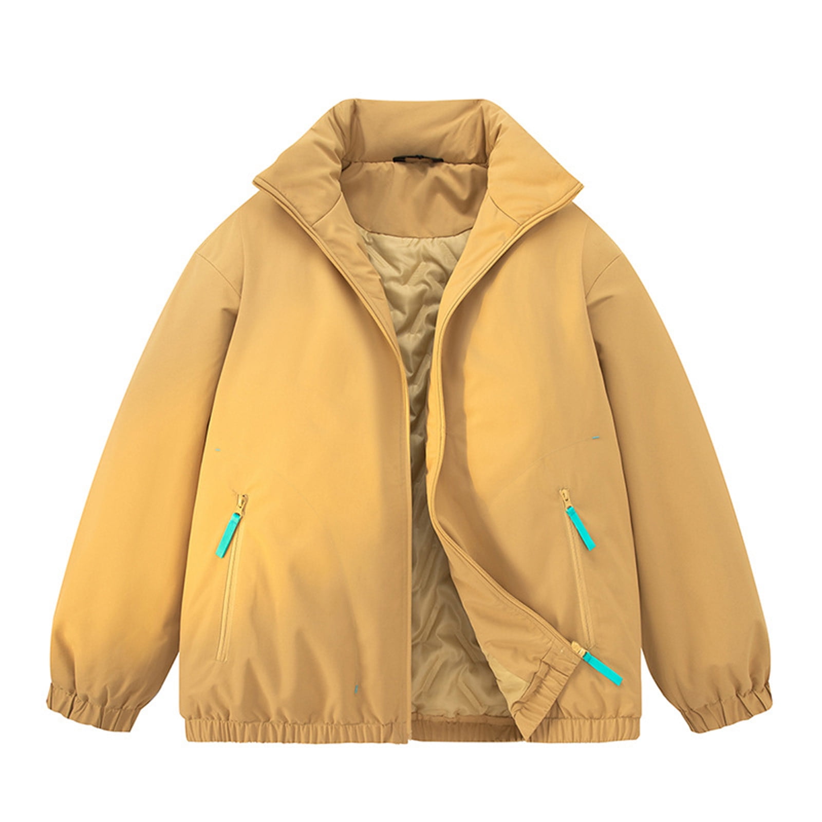 ClodeEU Women's Puffer Quilted Jacket,Stand Collar Zip Up Warm Casual ...