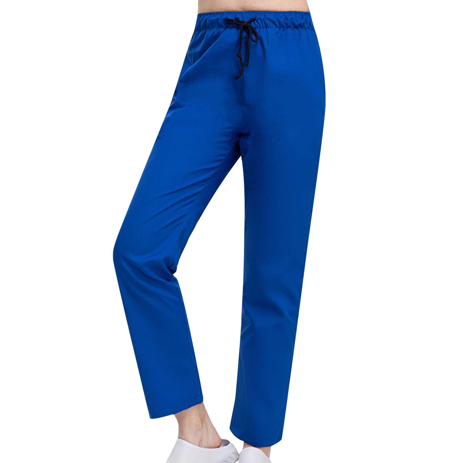 ClodeEU Women's Straight Leg Pants Drawstring Bottom with Pockets ...