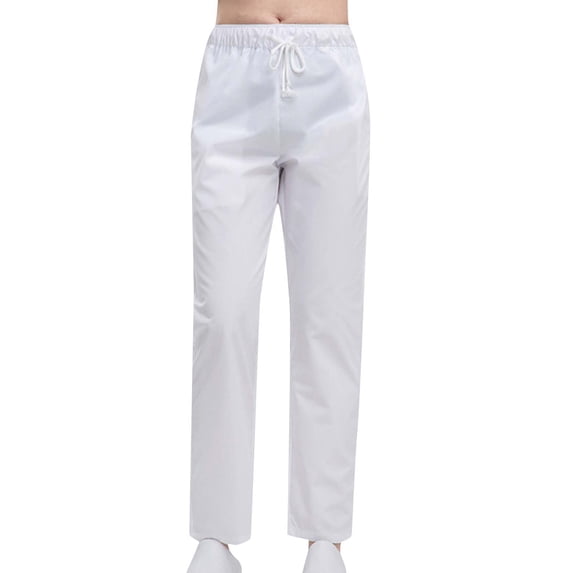 ClodeEU Women's Straight Leg Pants Drawstring Bottom with Pockets ...